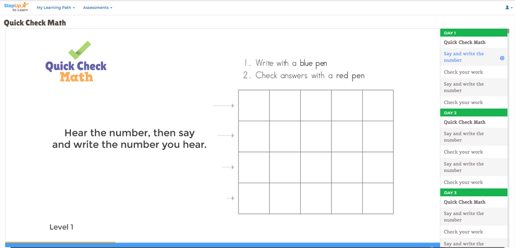 Quick Check Math – StepUp to Learn